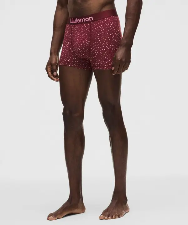 Lululemon Always In Motion Boxer Brief 3 - Heart Scatter Dot Mini Candy Cloud Burgundy Bay