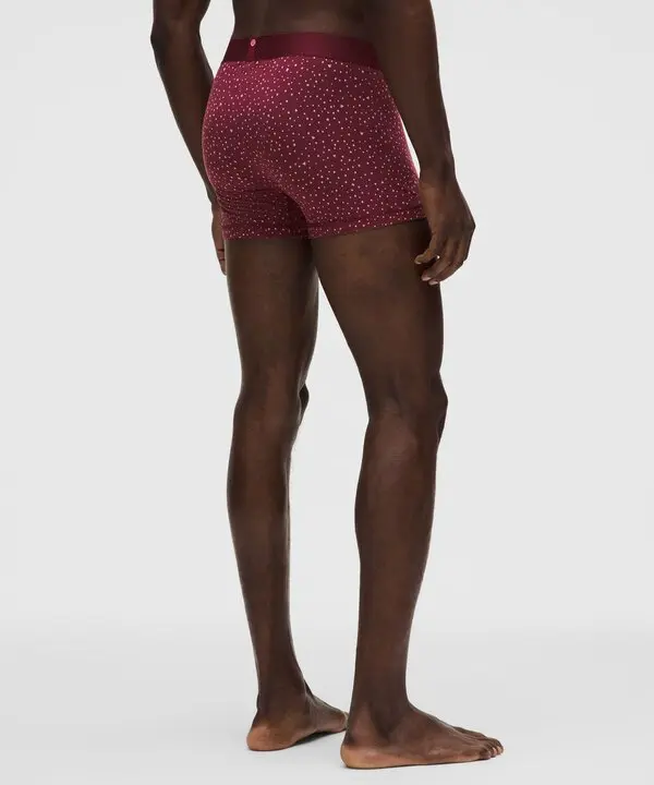 Lululemon Always In Motion Boxer Brief 3 - Heart Scatter Dot Mini Candy Cloud Burgundy Bay