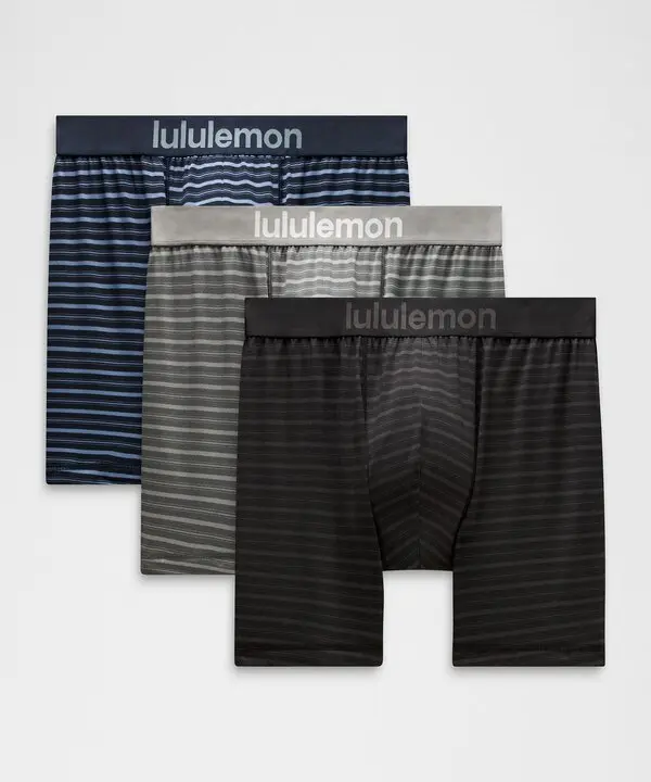 Lululemon Always In Motion Boxer Brief 5 - Propagate Stripe Mini Graphite Grey Black/propagate Stripe Mini Prep Blue True Navy/propagate Stripe Mini Feather Grey Onyx Grey