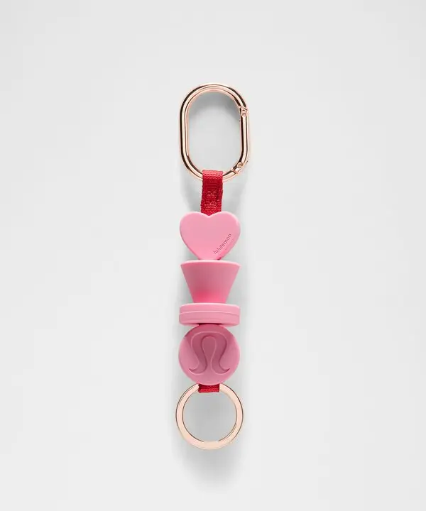 Lululemon Silicone Beaded Keychain - Oxford Red/candy Cloud/rose Gold