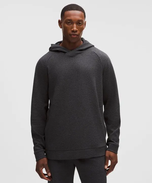 Lululemon Textured Cotton-blend Hoodie - Heathered Black/black