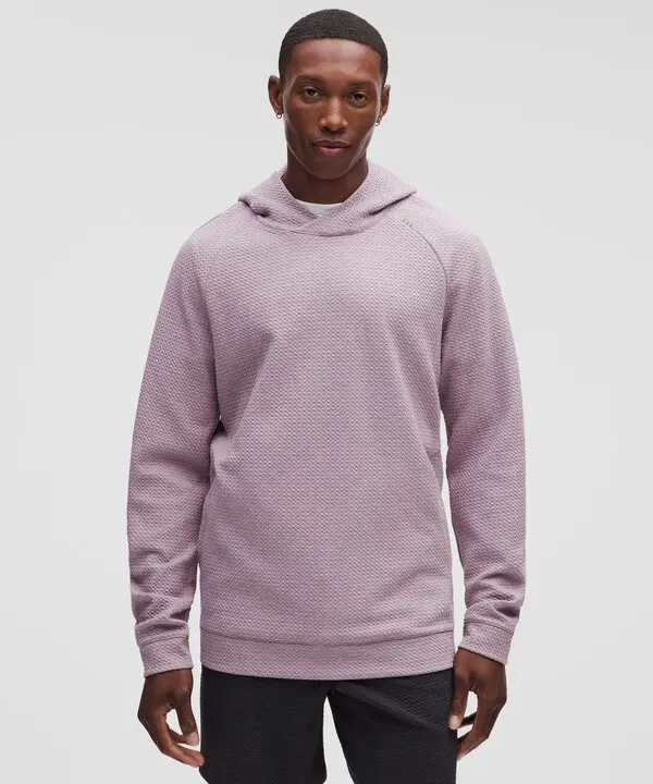 Lululemon Textured Cotton-blend Hoodie - Heathered Lotus Lavender/black