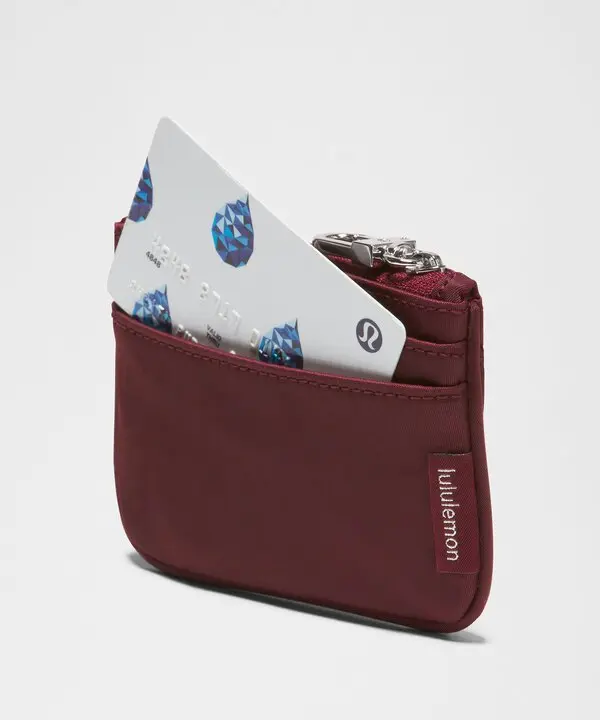 Lululemon Clippable Card Holder - Burgundy Bay/silver