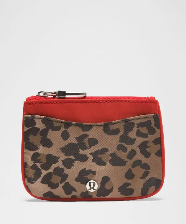 Lululemon Clippable Card Holder - True Leopard Multi/oxford Red/silver