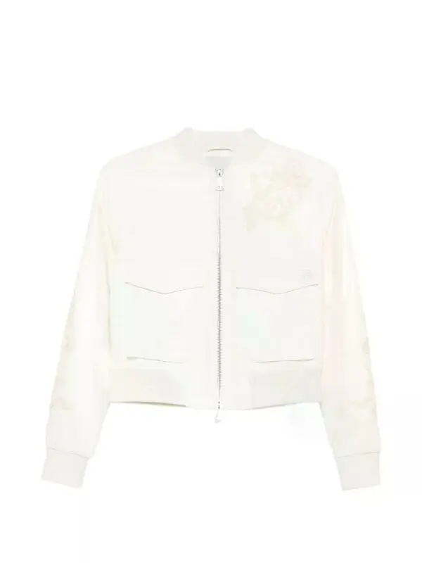 ERMANNO FIRENZE Embroidered Bomber Jacket - Neutrals