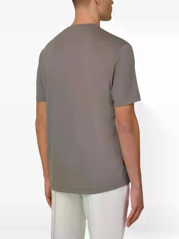 Boggi Milano High-performance Piqué T-shirt With S-cafè® Yarn - Grey