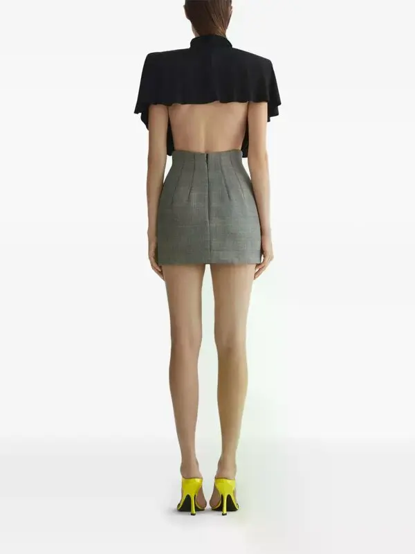 MUGLER Draped Collarless Top