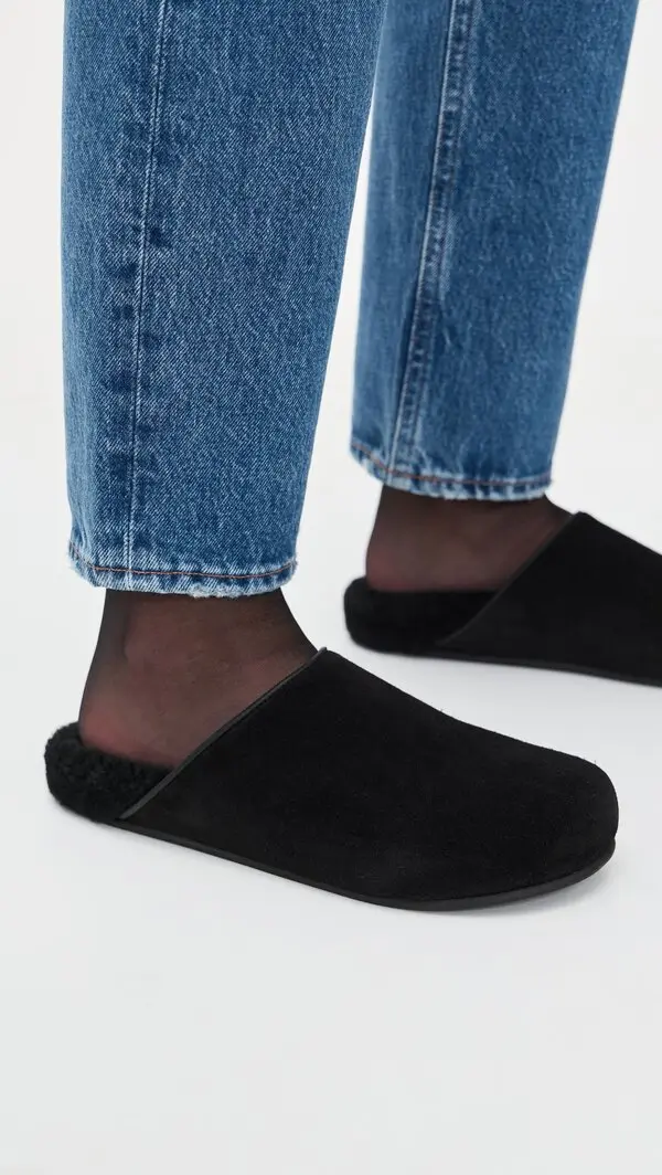 Jenni Kayne Shearling Ashby Clogs - Black