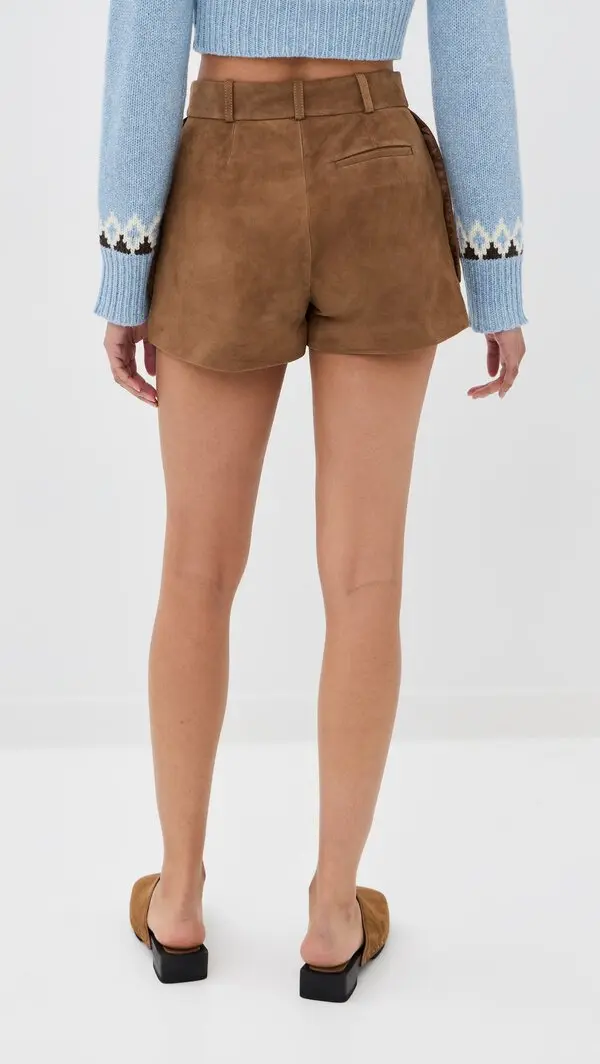 Monse Deconstructed Suede Shorts