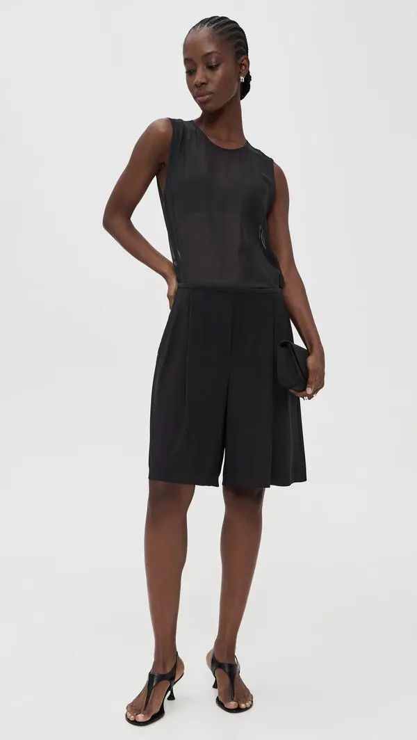 Norma Kamali Pleated Bermuda Shorts