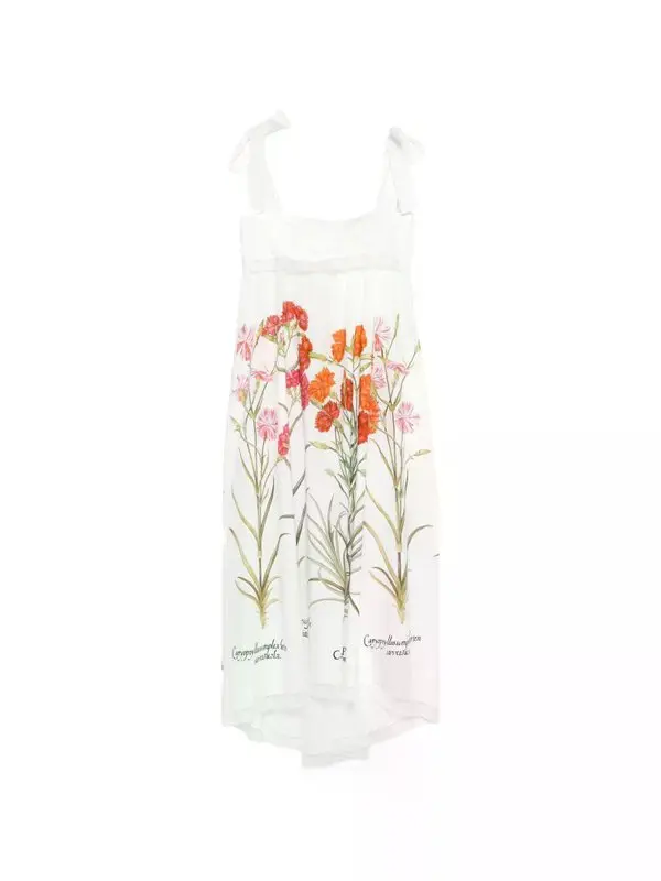Alberta Ferretti Floral-print Midi Dress - White