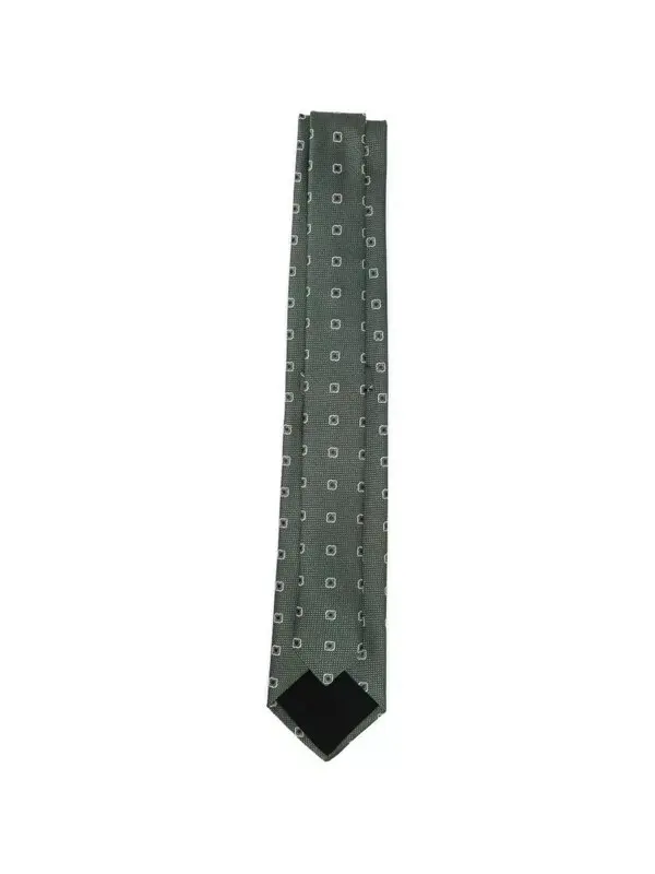 BOSS Geometric-pattern Tie - Green
