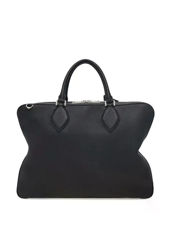 FERRAGAMO Leather Zip Tote - Black