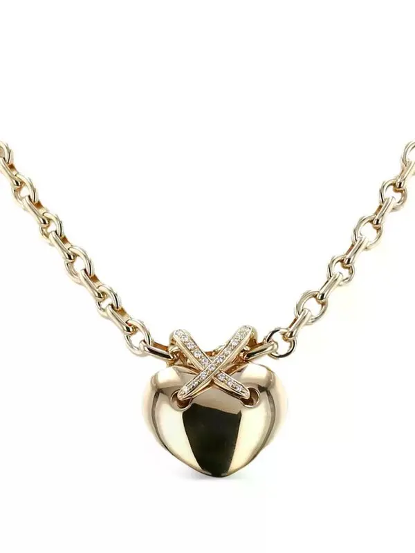 CHAUMET 1990s Lien Diamond Heart Necklace - Gold