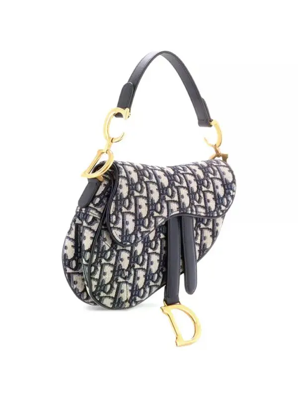 Dior Saddle Handbag Oblique Canvas Mini Shoulder Bag - Blue