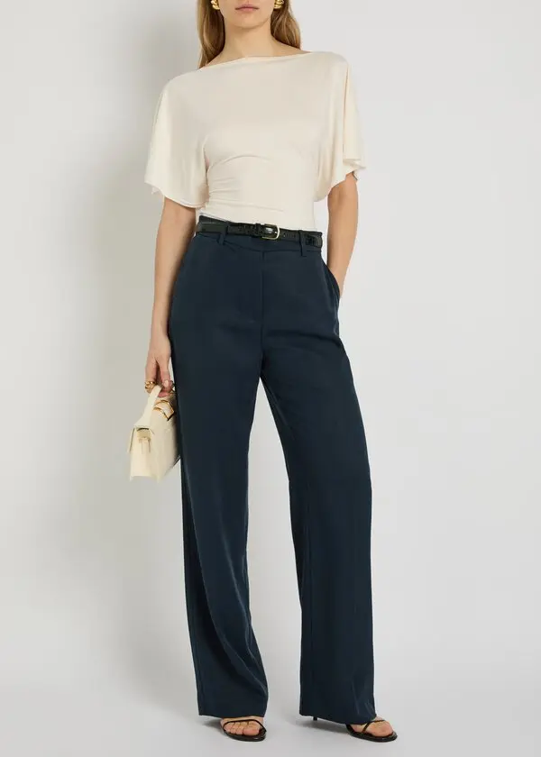 REFORMATION Gisele Straight-leg Trousers - Navy