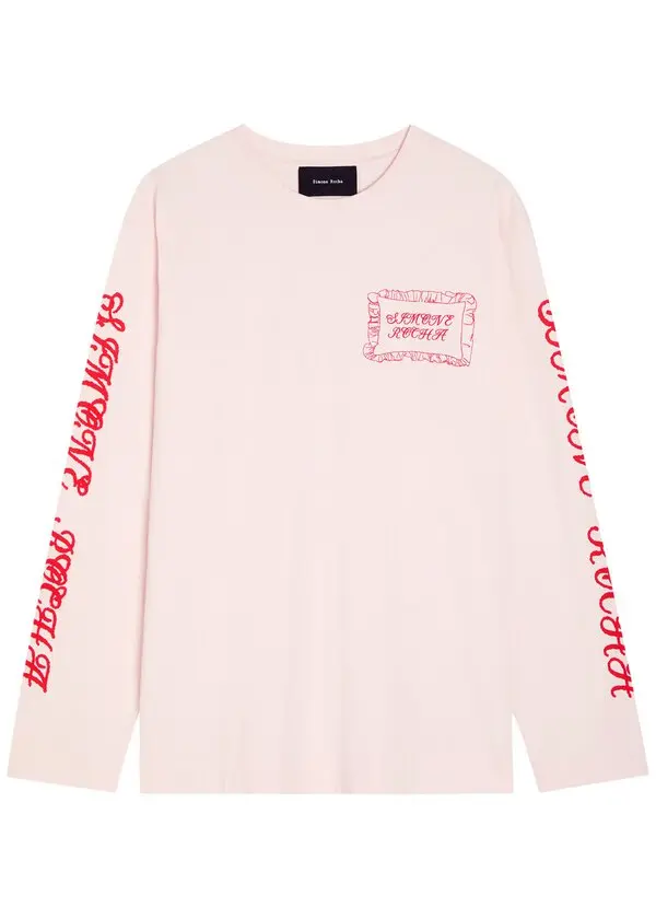 Simone Rocha Printed Cotton T-shirt - Pink