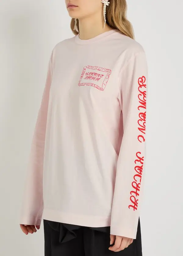 Simone Rocha Printed Cotton T-shirt - Pink