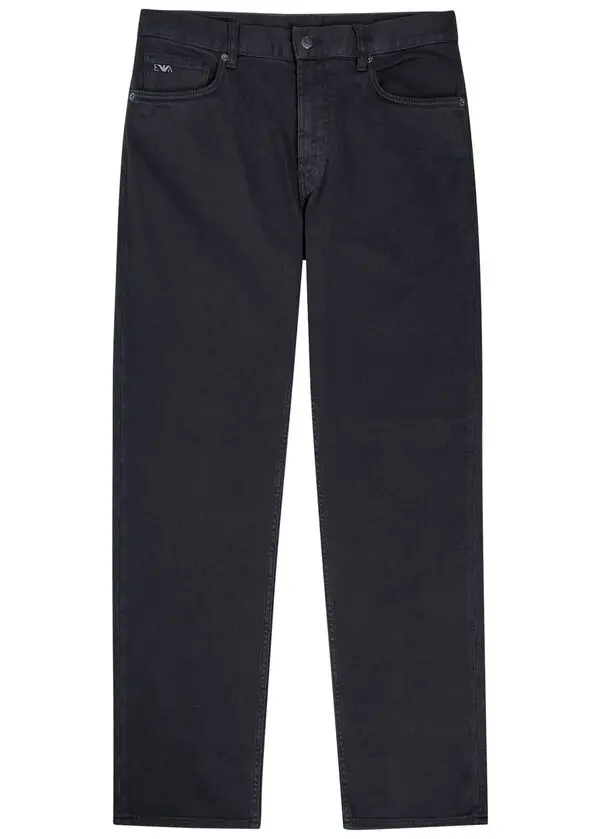 Emporio Armani J76 Straight-leg Jeans - Black