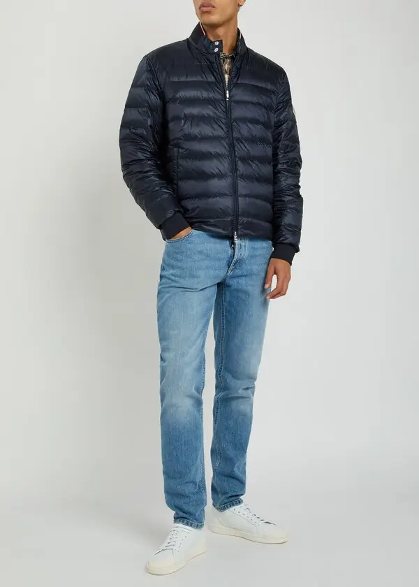 Moncler Rigel Biker Quilted Nylon Jacket - Navy