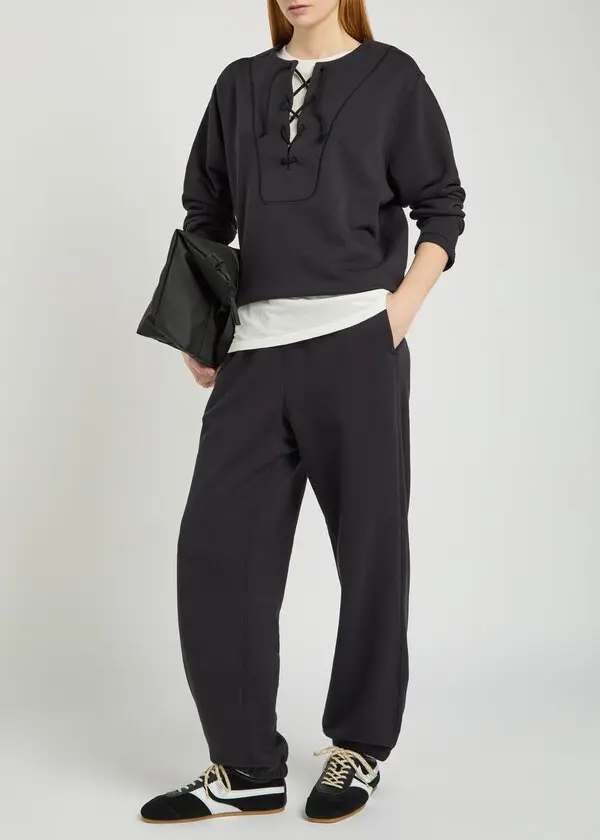 LITERARY SPORT Lace-up Cotton Sweatshirt