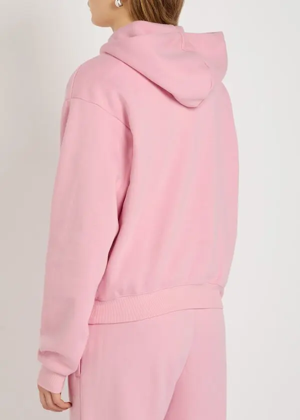SKIMS Hooded Cotton-blend Sweatshirt - Pink