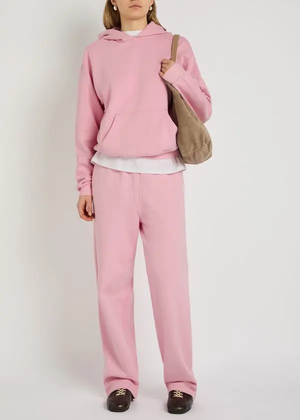 SKIMS Hooded Cotton-blend Sweatshirt - Pink