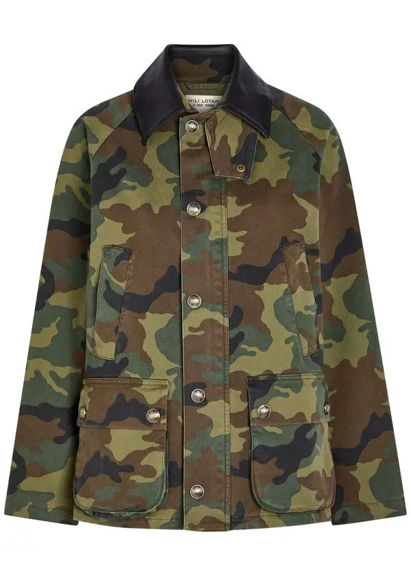 NILI LOTAN Andrew Camouflage-print Jacket - Green