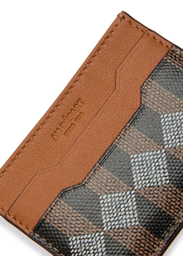AU DEPART Patterned Leather Card Holder