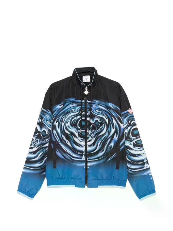 Casablanca Graphic Print Zip-up Jacket With Drawstring Hem