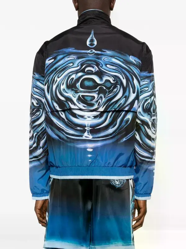 Casablanca Graphic Print Zip-up Jacket With Drawstring Hem