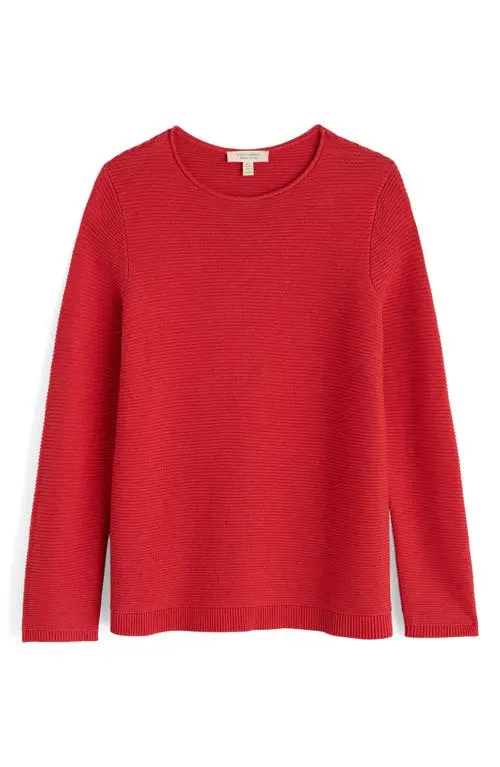 SEASALT CORNWALL Makers Rib Organic & Recycled Cotton Sweater - Tomato
