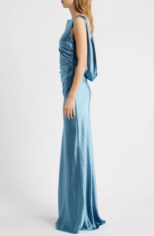 LUCY PARIS Halo Drape Satin Gown
