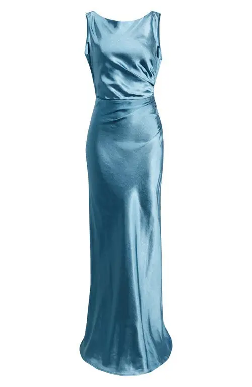 LUCY PARIS Halo Drape Satin Gown