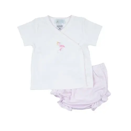CUCLIE Gingham Bubble Romper With Corduroy Trim - White & Pink