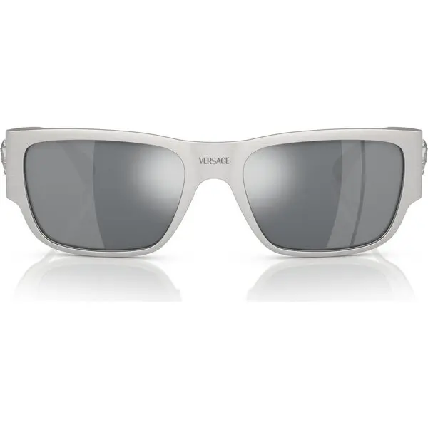 Versace 56mm Square Sunglasses - Silver