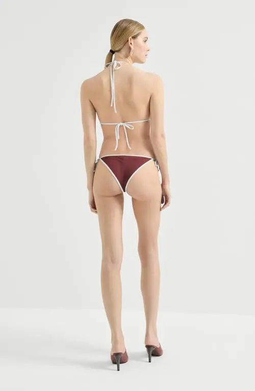 Brunello Cucinelli Bikini Bottom With Monili - Bordeaux