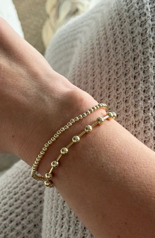 CUFFED BY NANO 14k Filled Beaded Bracelet Stack