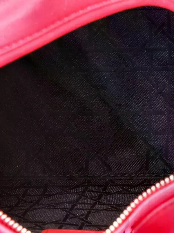 Dior Lady Cannage Quilt Lambskin Medium Satchel - Red