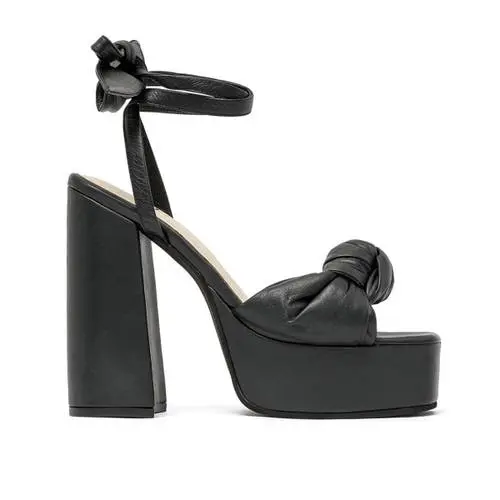 ALTA Platform Sandals With Knotted Detailing - Black