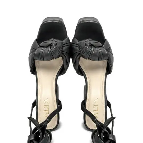 ALTA Platform Sandals With Knotted Detailing - Black