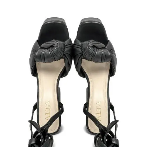 ALTA Platform Sandals With Knotted Detailing - Black