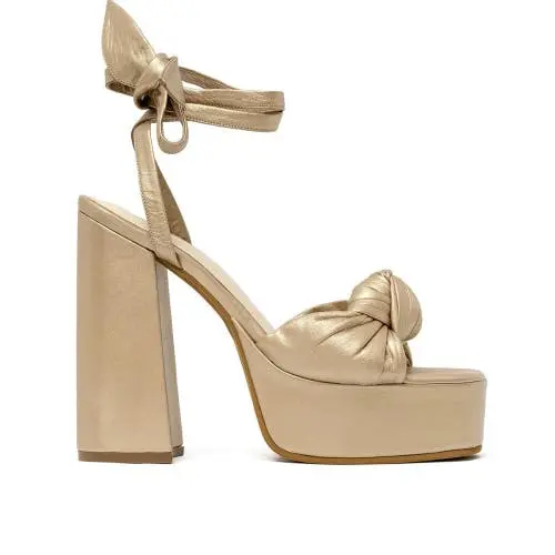 ALTA Platform Sandals With Knotted Detailing - Gold