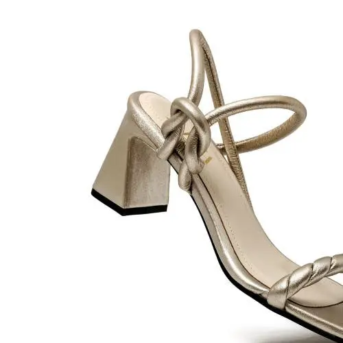 ALTA Livia Braided Block Heel Sandals - Gold