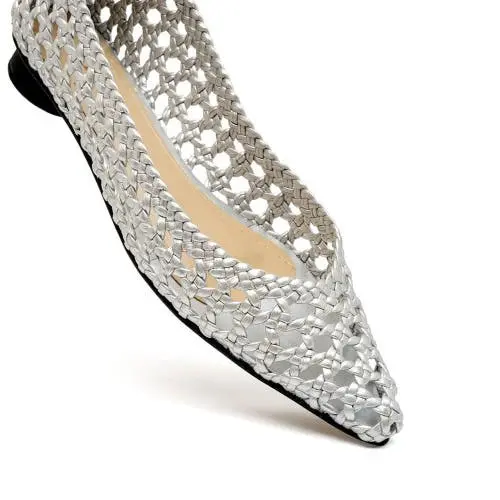ALTA Leather Flat - Silver