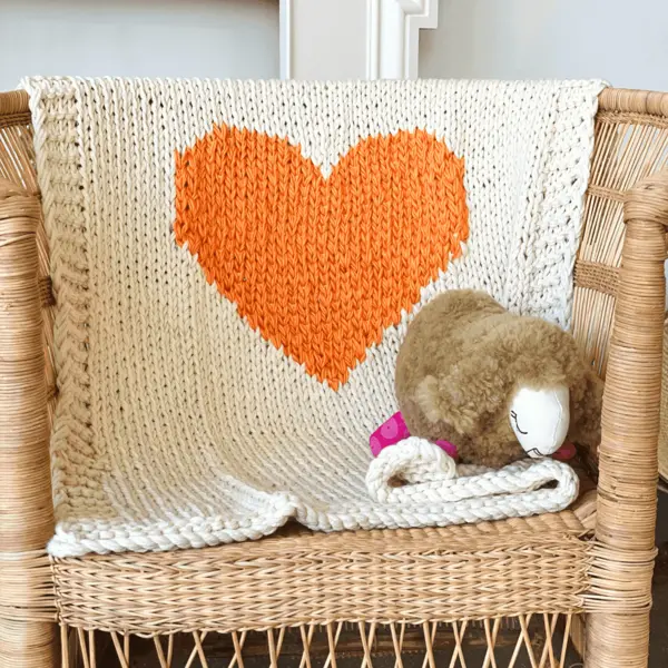 KANJU INTERIORS Mini Heart Blanket - Taupe