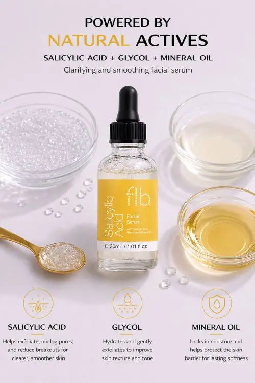 GOLD SERUMS Salicylic Acid Facial Serum 30ml For Acne & Blemishes
