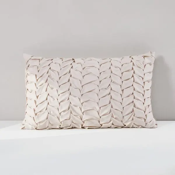 LUSH DECOR Chanterelle Cotton Pillow Cover - Cream