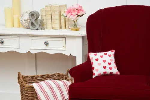 C&F HOME Heart Embroide Mini Valentine's Day Accent Pillow 10" X 10"