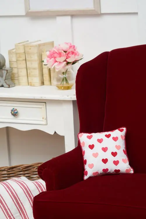 C&F HOME Heart Embroide Mini Valentine's Day Accent Pillow 10" X 10"